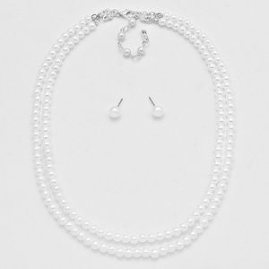 Christina Collection | Jewelry | Double Strand White Pearl Necklace And ...